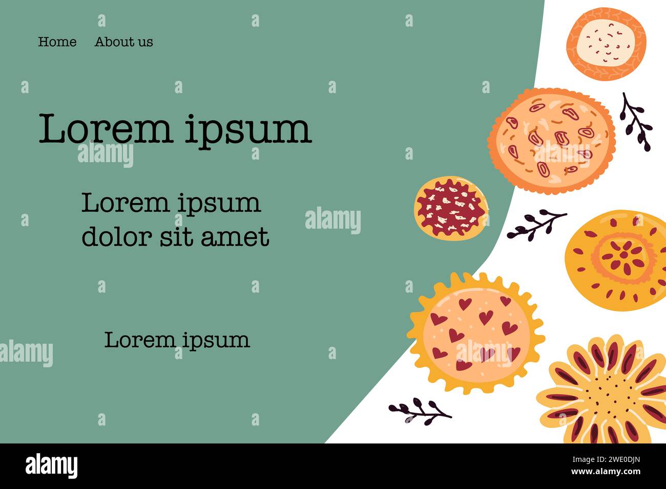 vector design for web with cartoon pies hand drawn style. Vector ...