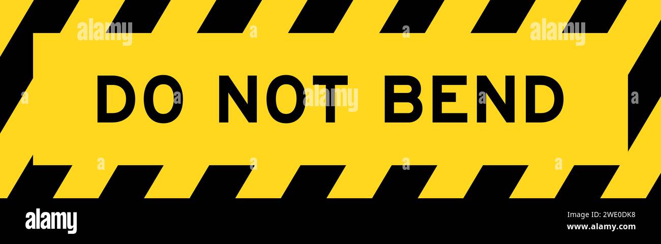 Yellow and black color with line striped label banner with word do not ...
