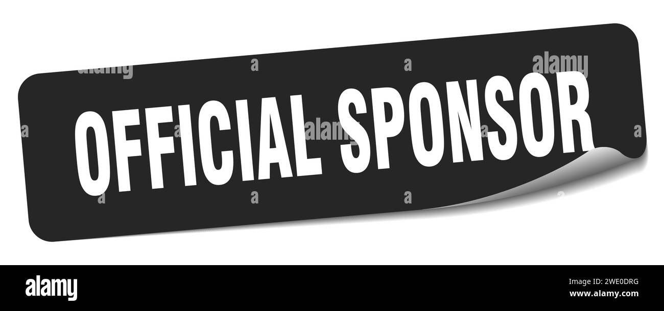 official sponsor sticker. official sponsor rectangular label isolated ...