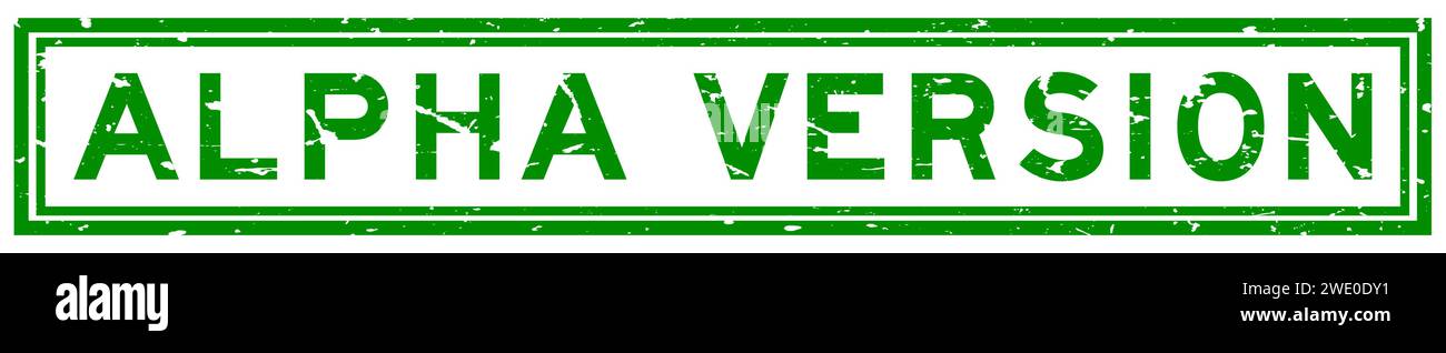 Grunge green alpha version word square rubber seal stamp on white background Stock Vector Image ...