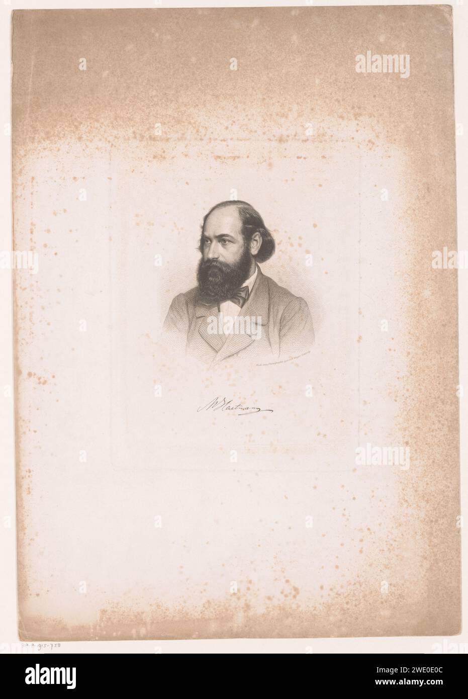 Portrait van Moritz Hartmann, August Weger, 1860 - 1892 print Leipzig paper steel engraving ...