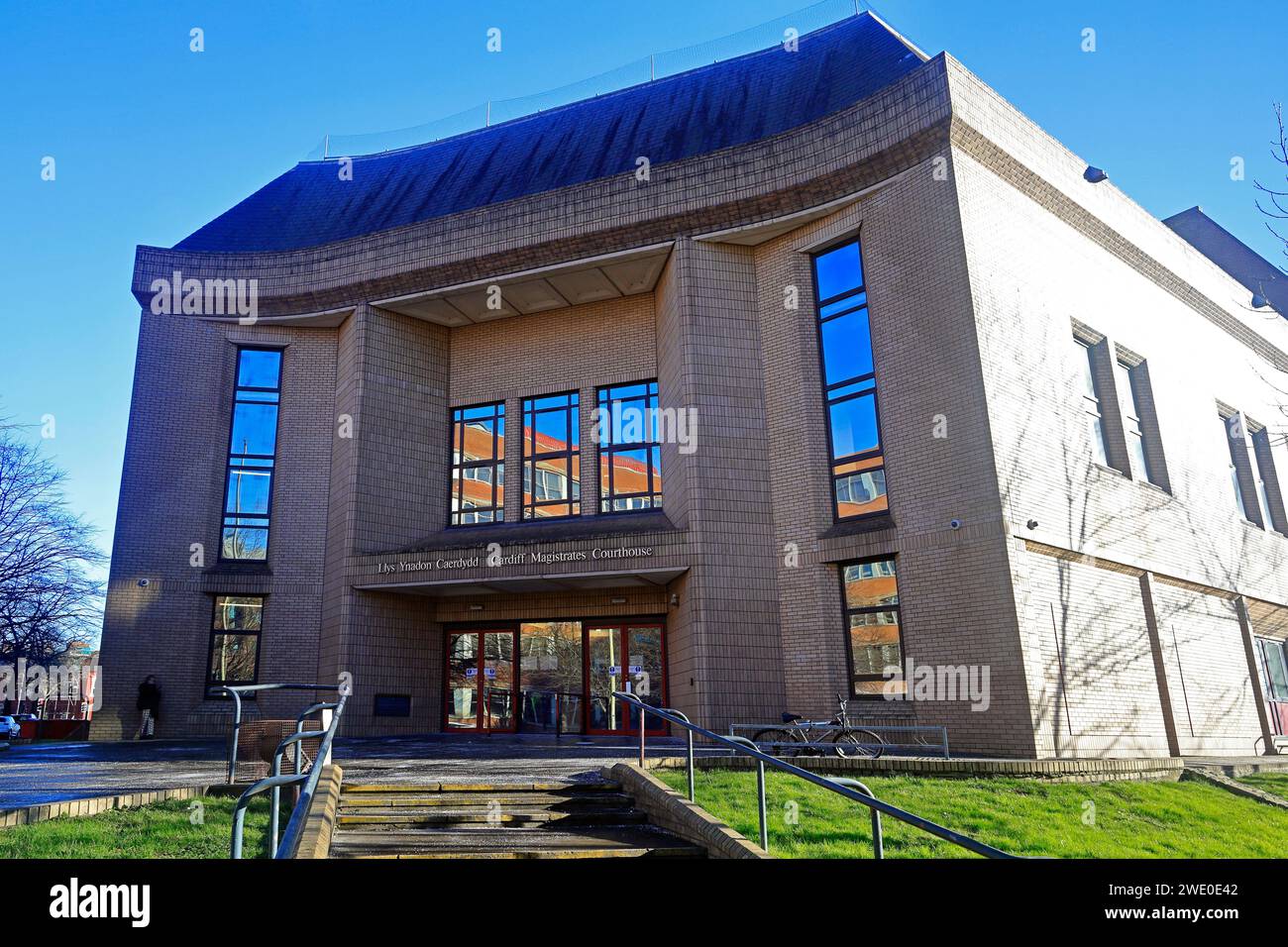 Cardiff Magistrates Court main frontage, Cardiff. Taken January 2024 ...