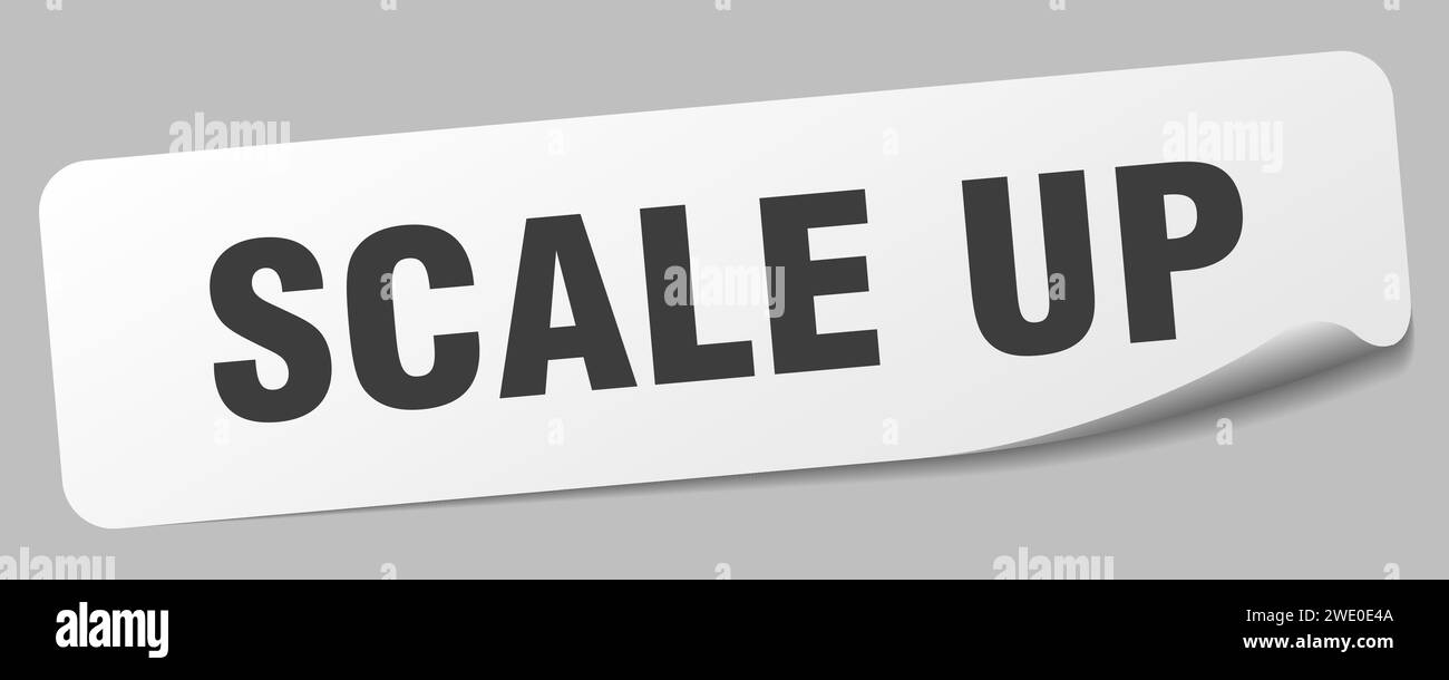 scale up sticker. scale up rectangular label isolated on white ...