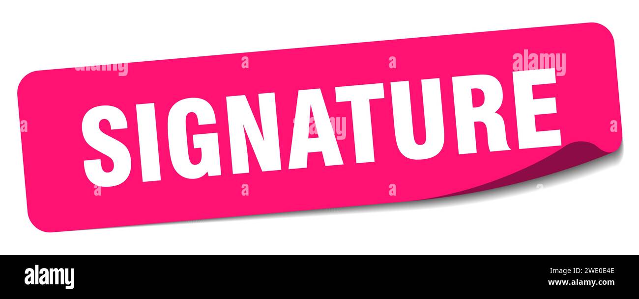 signature sticker. signature rectangular label isolated on white ...