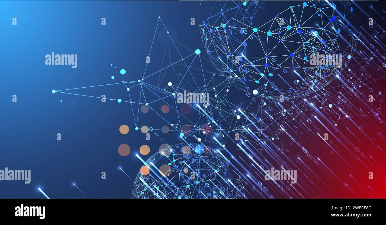 Futuristic technology background. Plexus structure business presentation, big data network ...