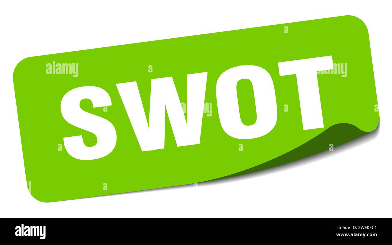 swot sticker. swot rectangular label isolated on white background Stock ...