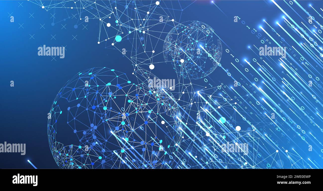 Futuristic technology background. Plexus structure business presentation, big data network ...