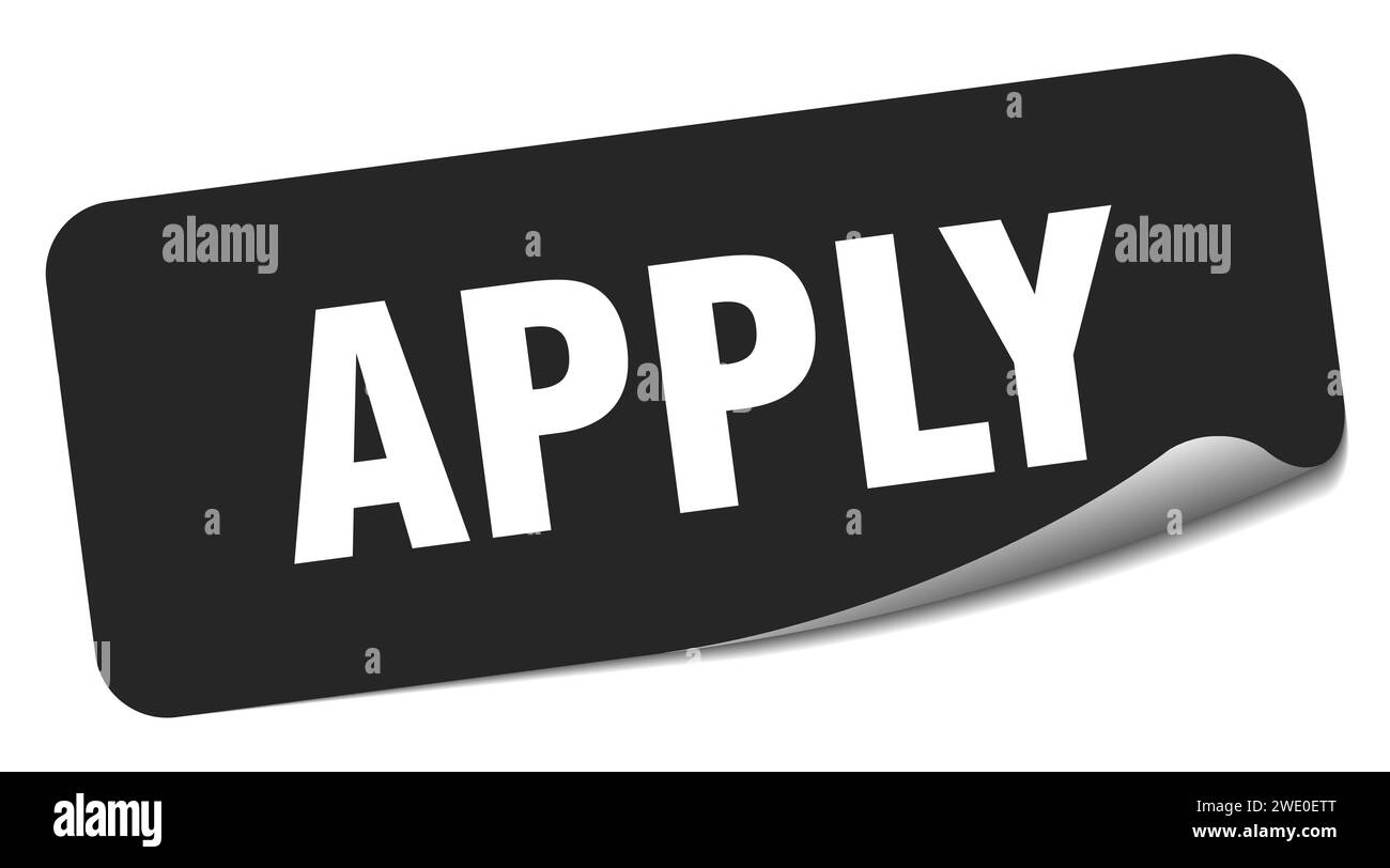 apply sticker. apply rectangular label isolated on white background ...