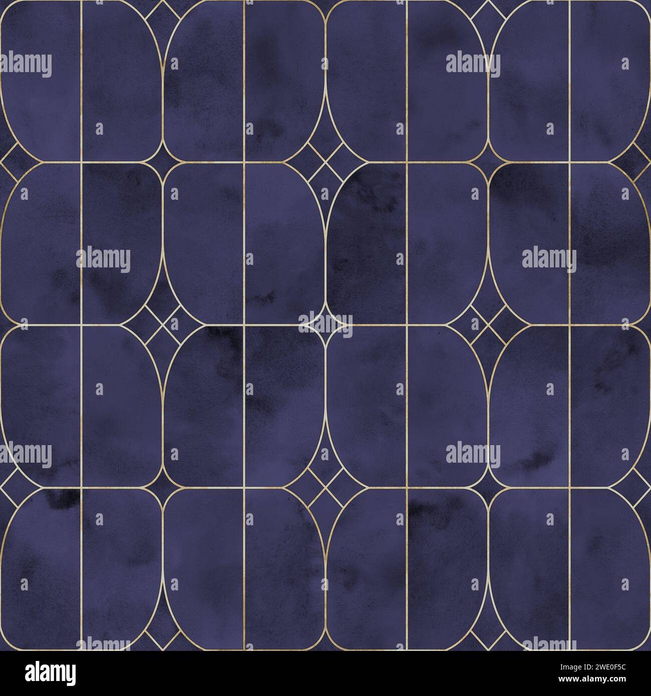 Watercolor dark purple color stained glass window abstract geometric ...