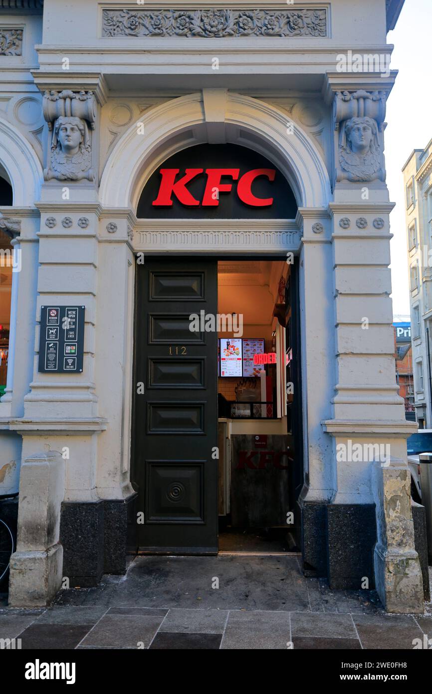 KFC entrance and logo, St Mary Street, Cardiff. Taken January 2024 ...