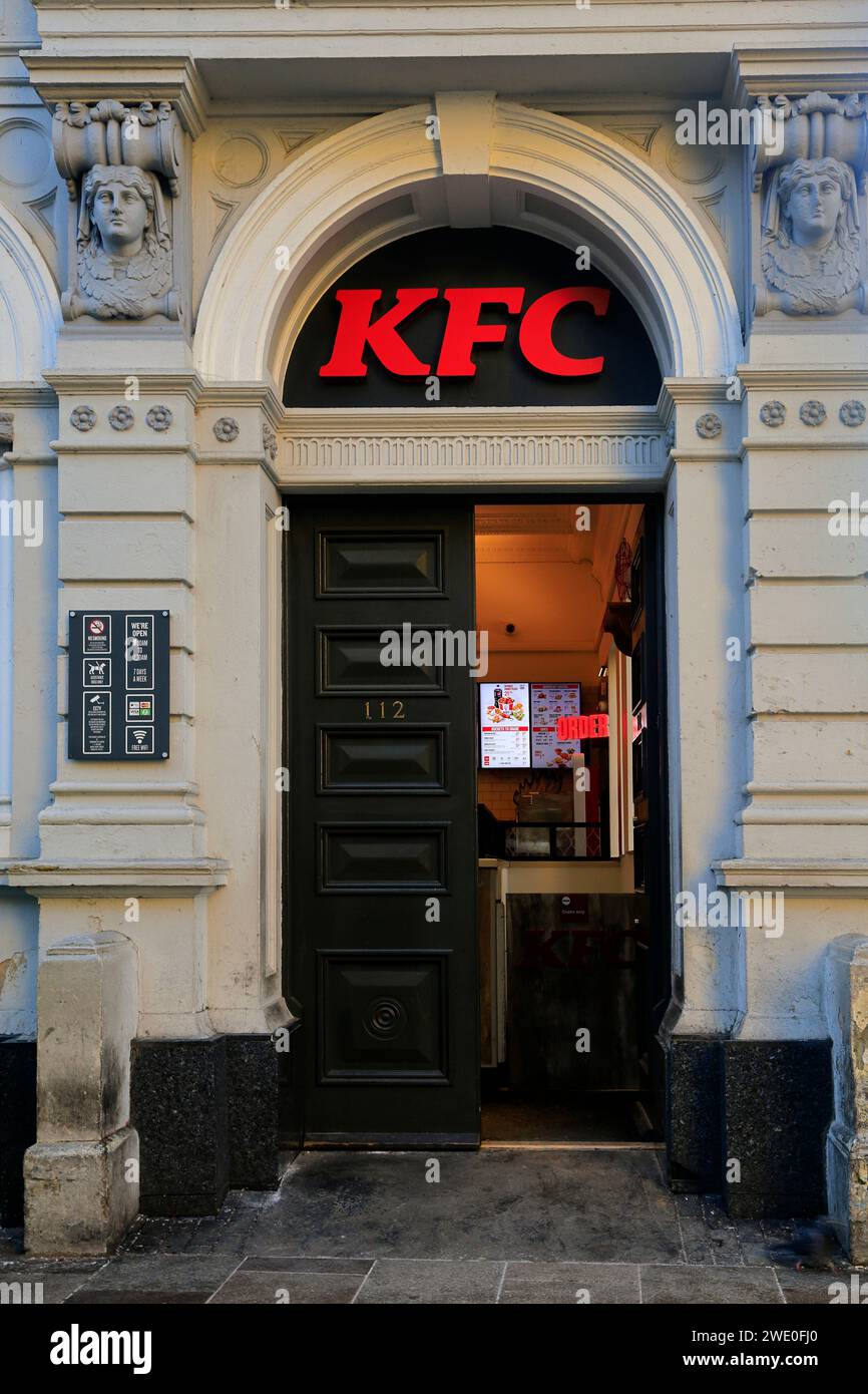 KFC entrance and logo, St Mary Street, Cardiff. Taken January 2024 ...