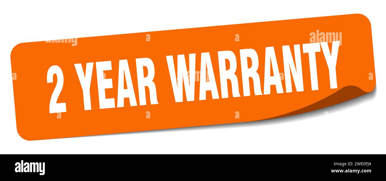 2 year warranty sticker. 2 year warranty rectangular label isolated on ...