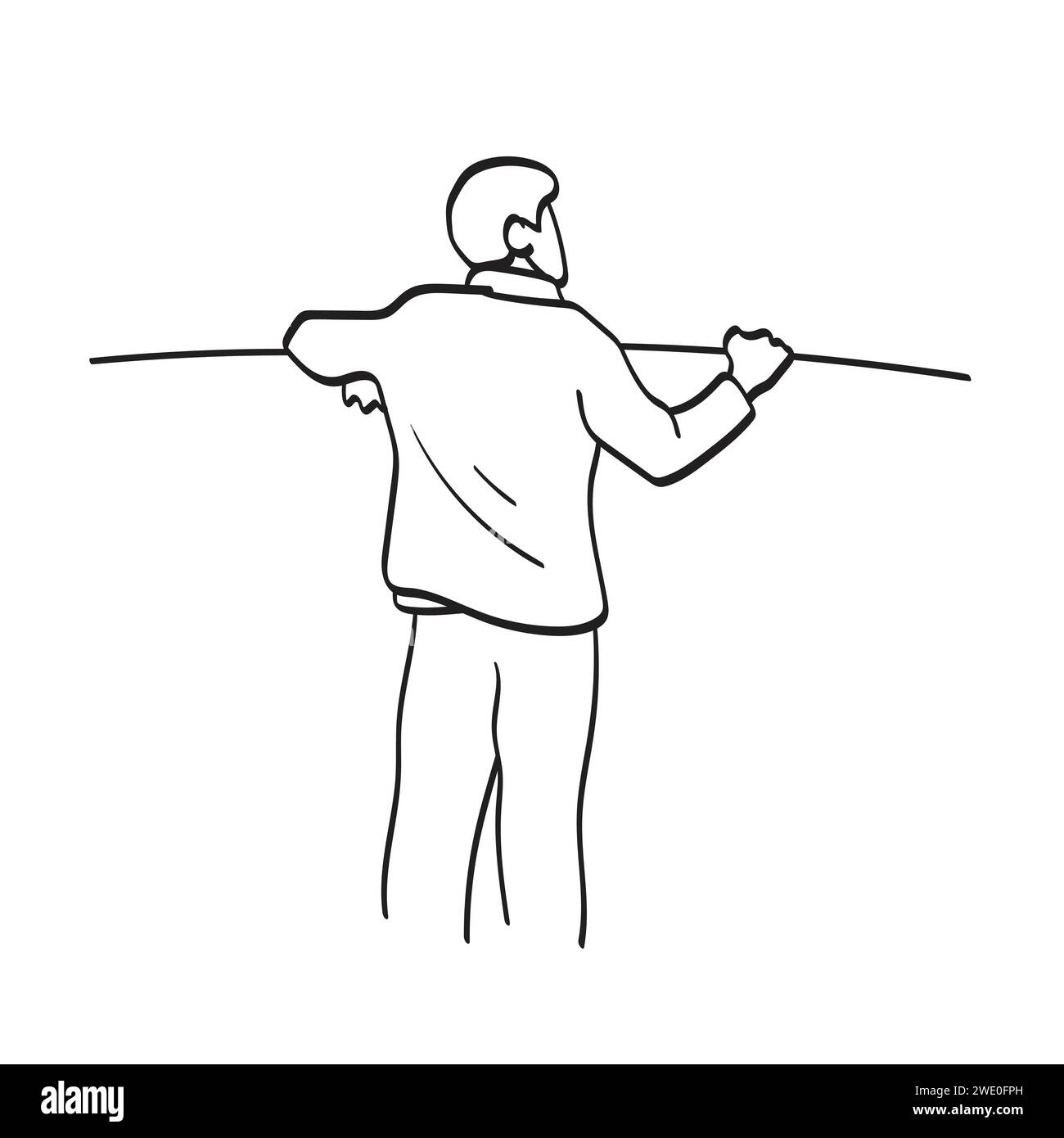 man standing on rooftop with glass looking at blank space illustration ...