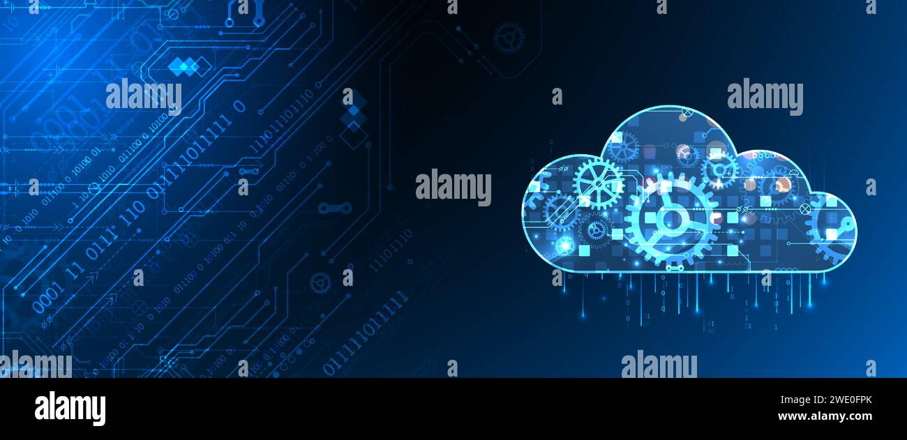 Cloud computing concept.Abstract connection technology background. Hand ...