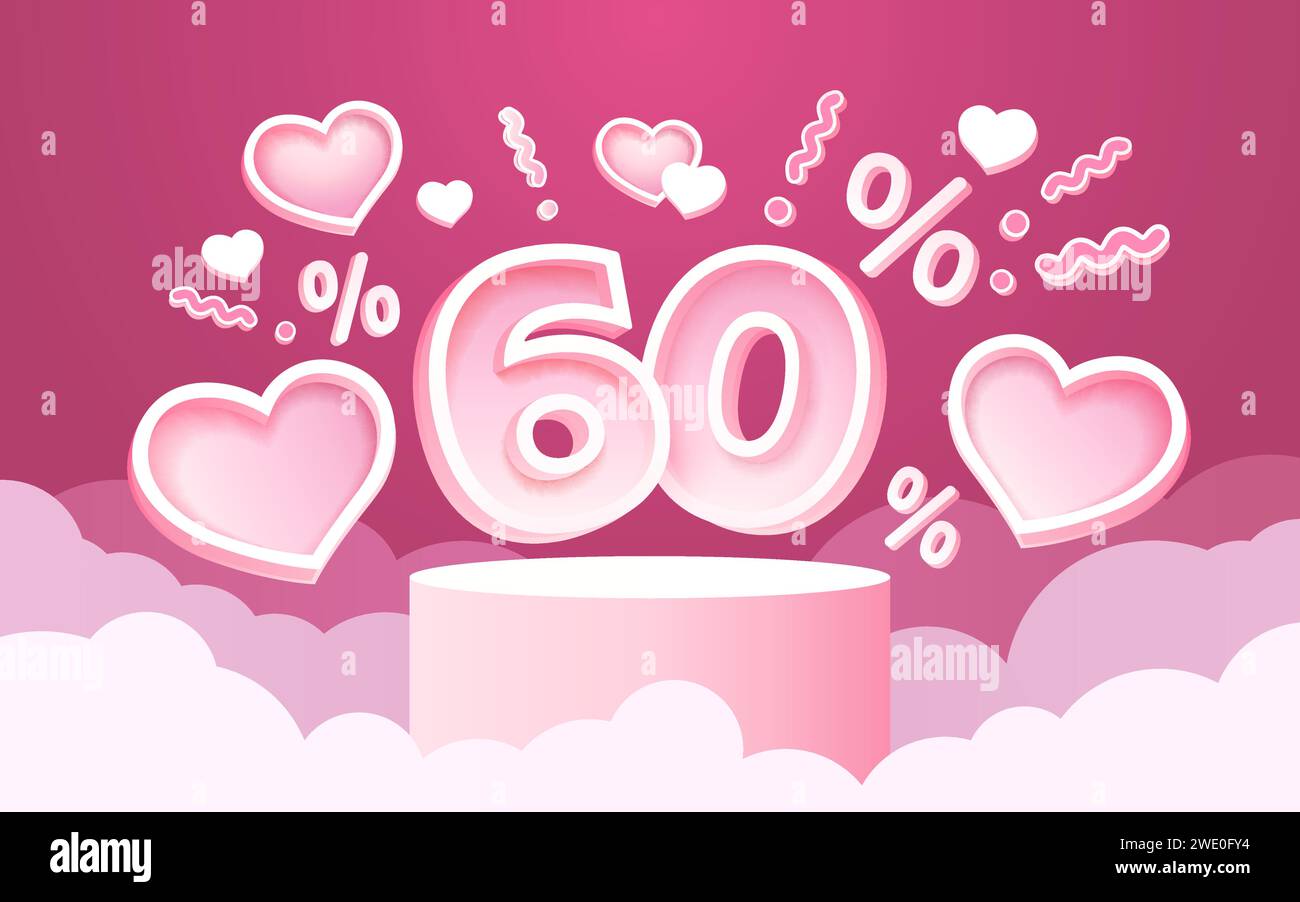 Mega sale, special offer, 60 off sale banner. Sign board promotion ...