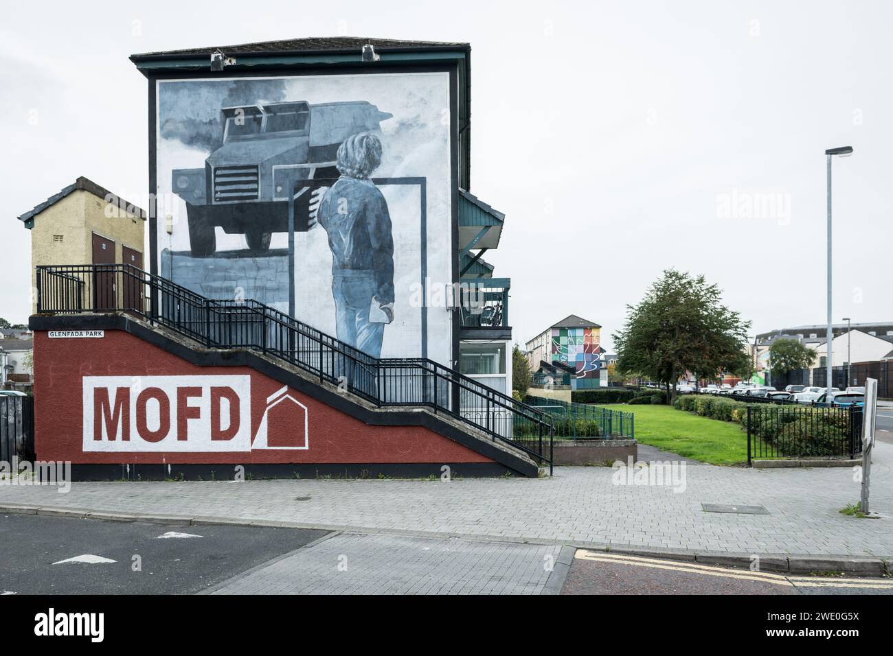 Derry murals in the Catholic Quarter of Bogside, Northern Ireland Stock ...