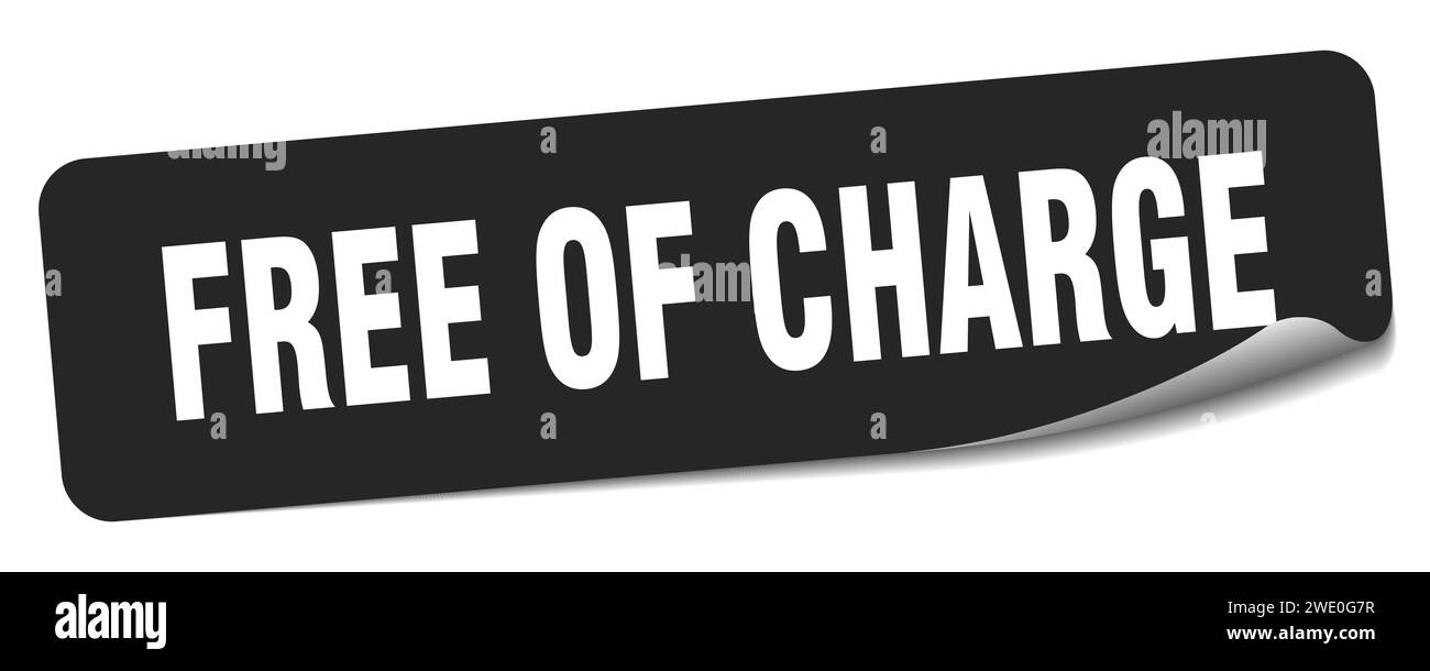 free of charge sticker. free of charge rectangular label isolated on ...