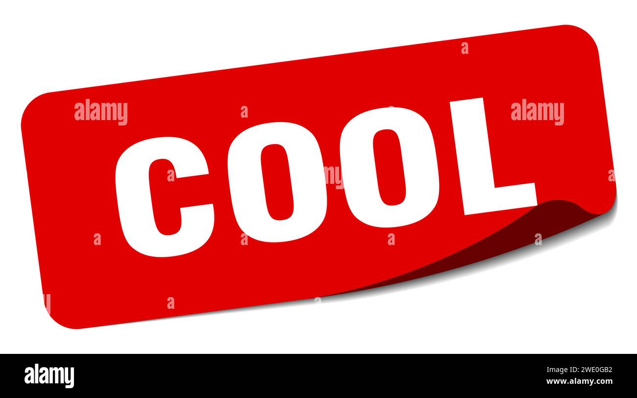 cool sticker. cool rectangular label isolated on white background Stock ...