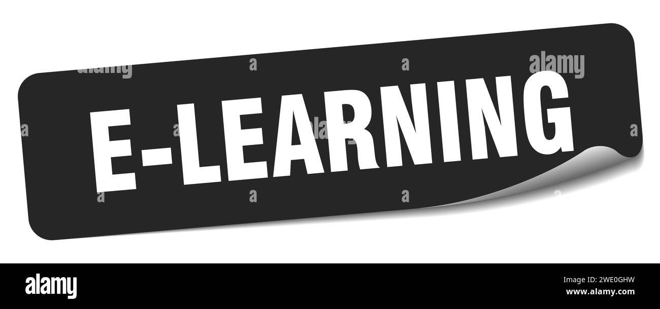 e-learning sticker. e-learning rectangular label isolated on white ...
