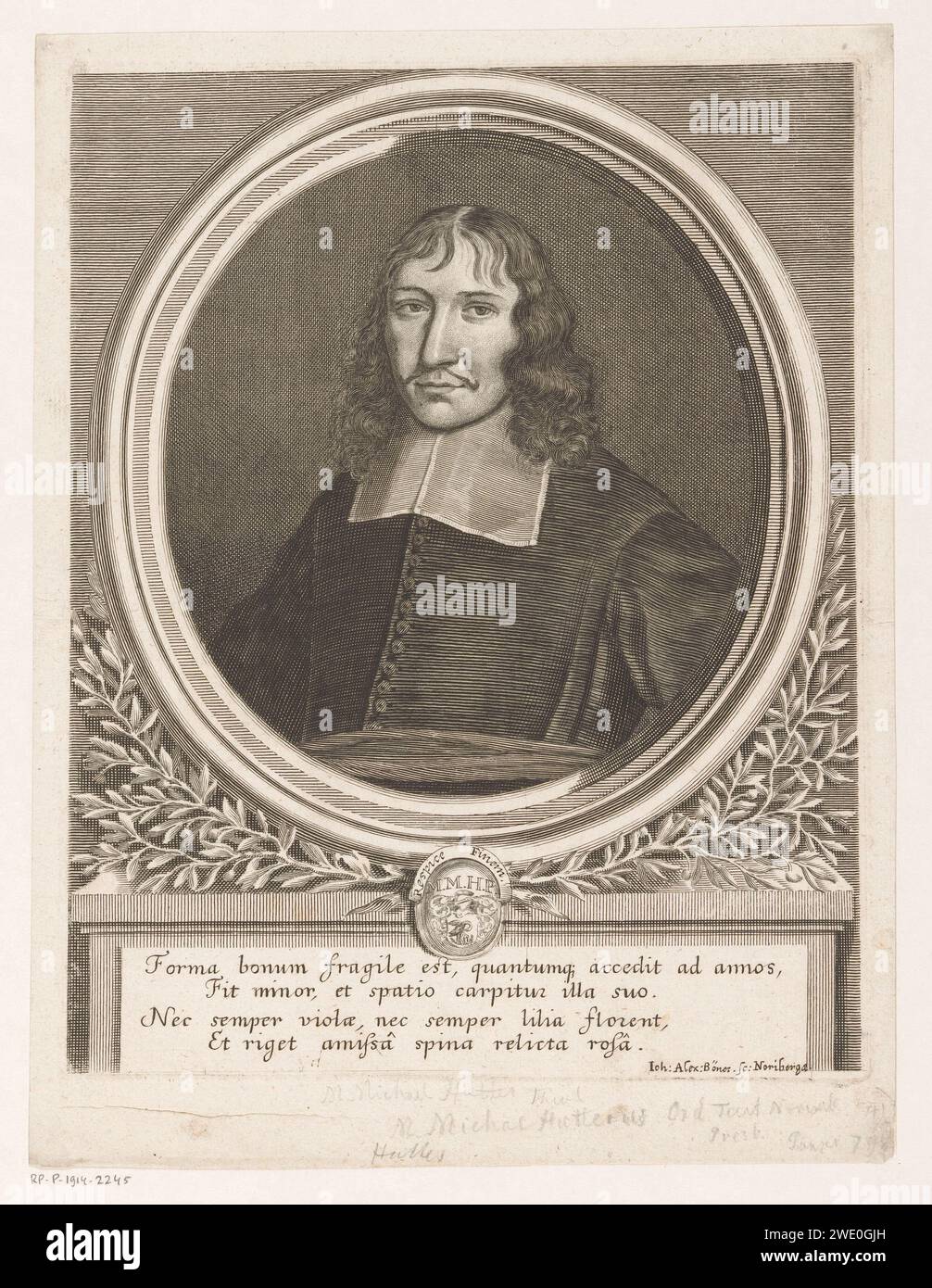 Portrait of a man, possibly Michael Hutter, Johann Alexander Böner ...