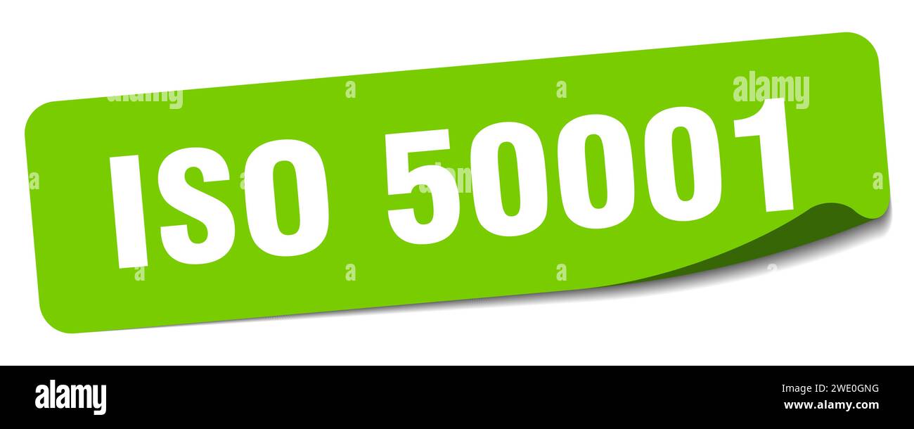 iso 50001 sticker. iso 50001 rectangular label isolated on white ...