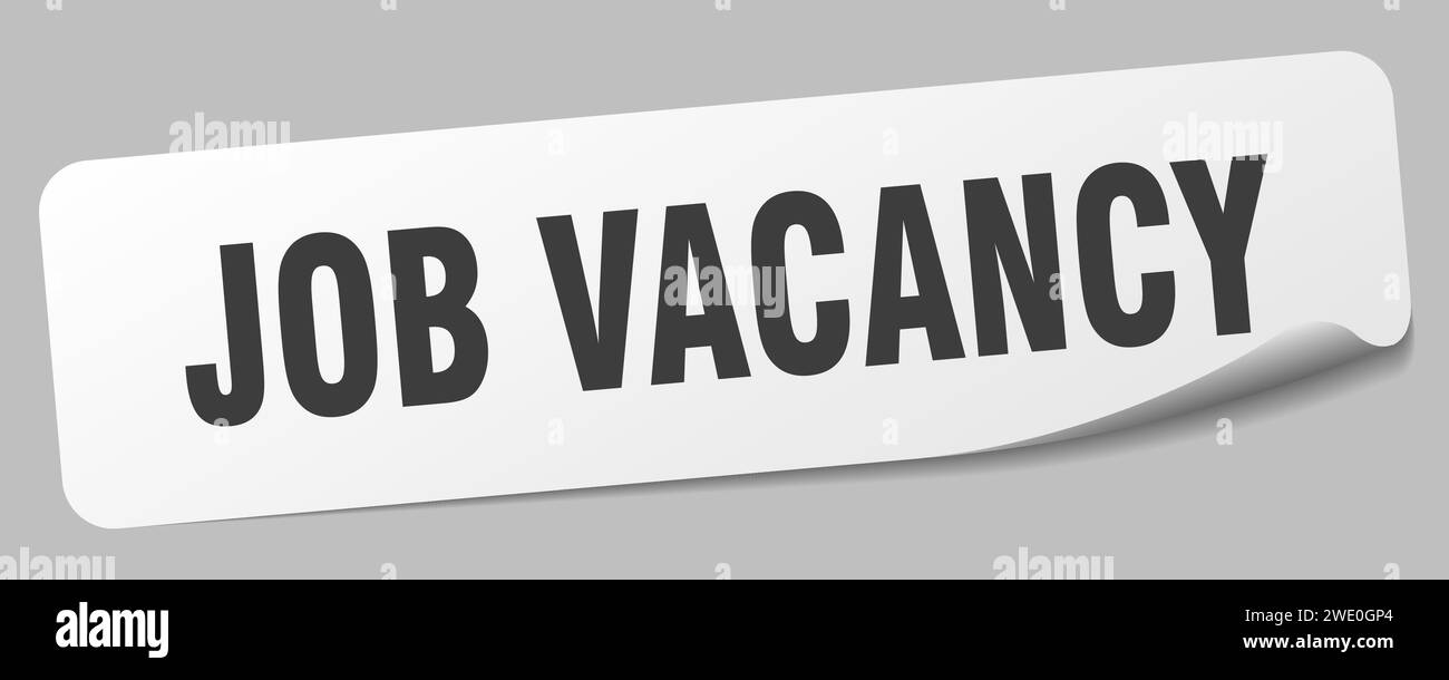 job vacancy sticker. job vacancy rectangular label isolated on white ...