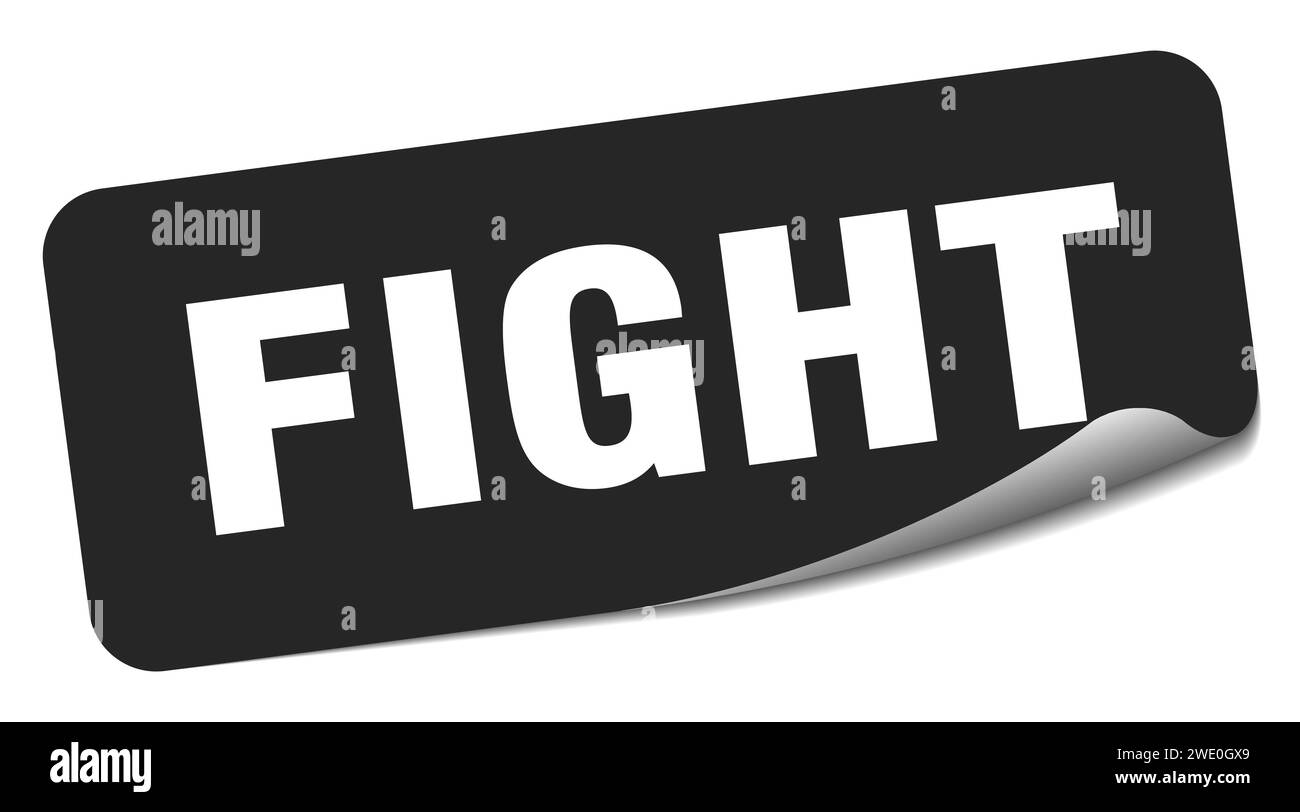 fight sticker. fight rectangular label isolated on white background ...