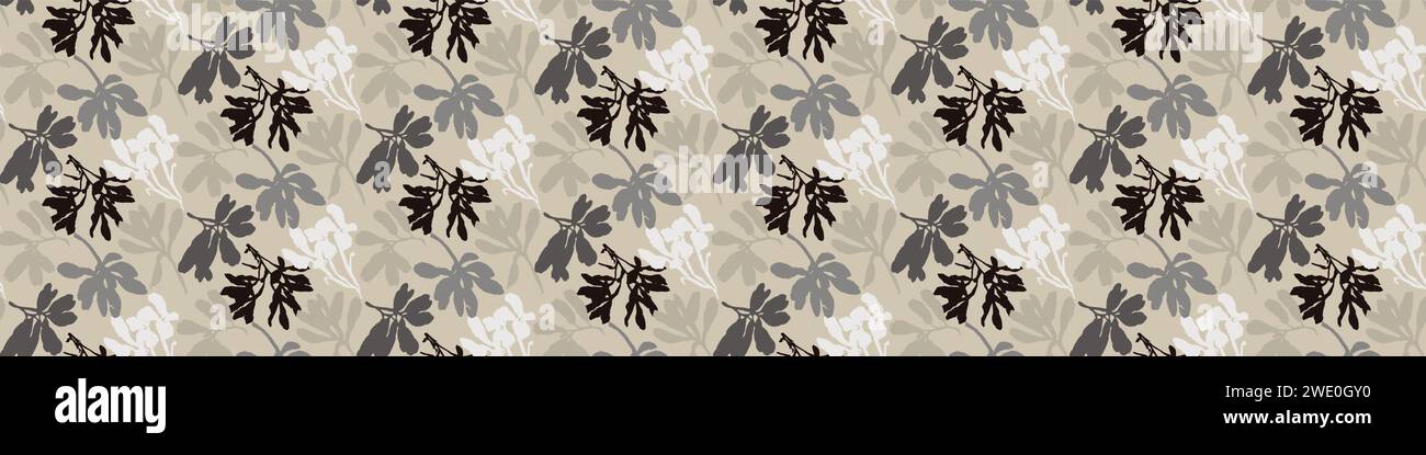 Masculine vector floral border with organic botanical shapes. Modern ...