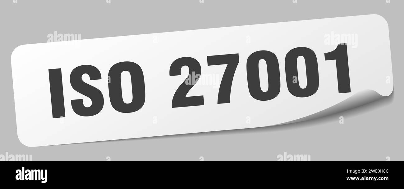 iso 27001 sticker. iso 27001 rectangular label isolated on white ...