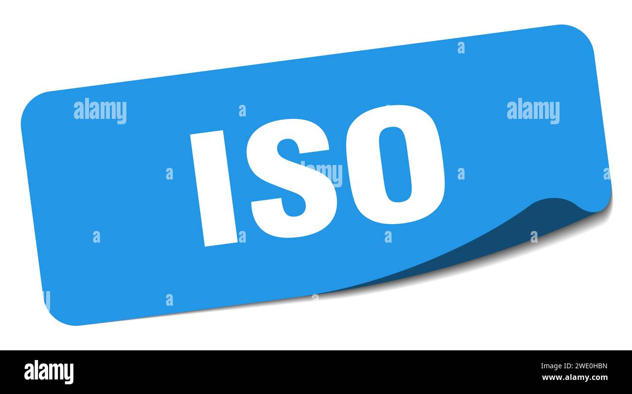 iso sticker. iso rectangular label isolated on white background Stock ...