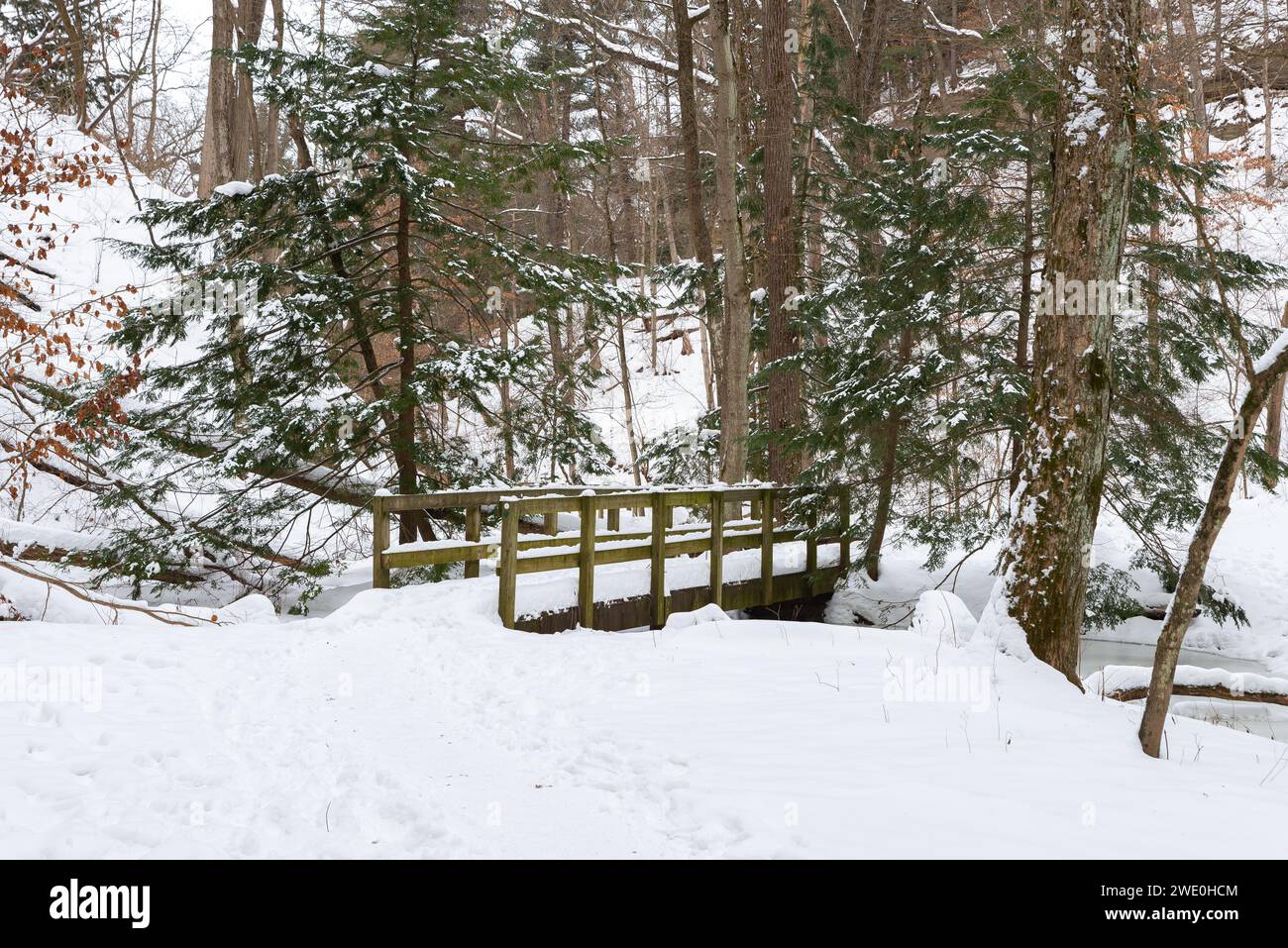 Winter landscape in St. Louis Canyon at Starved Rock State Park ...