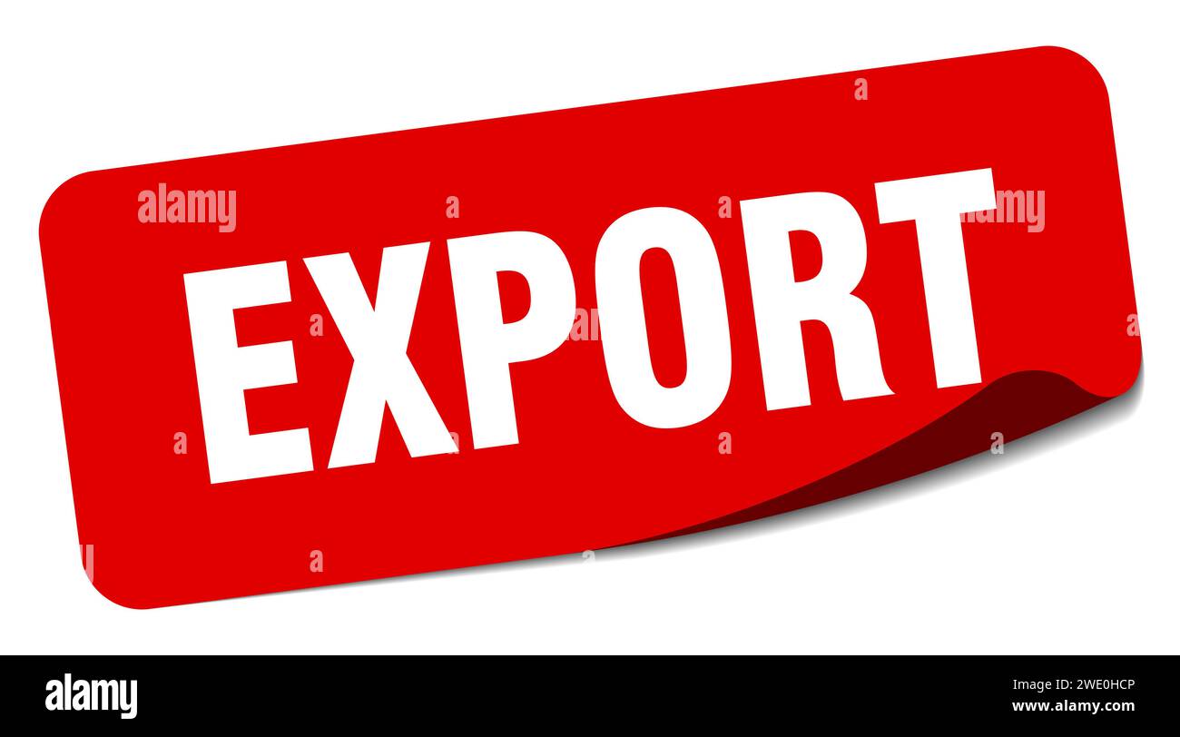 export sticker. export rectangular label isolated on white background ...