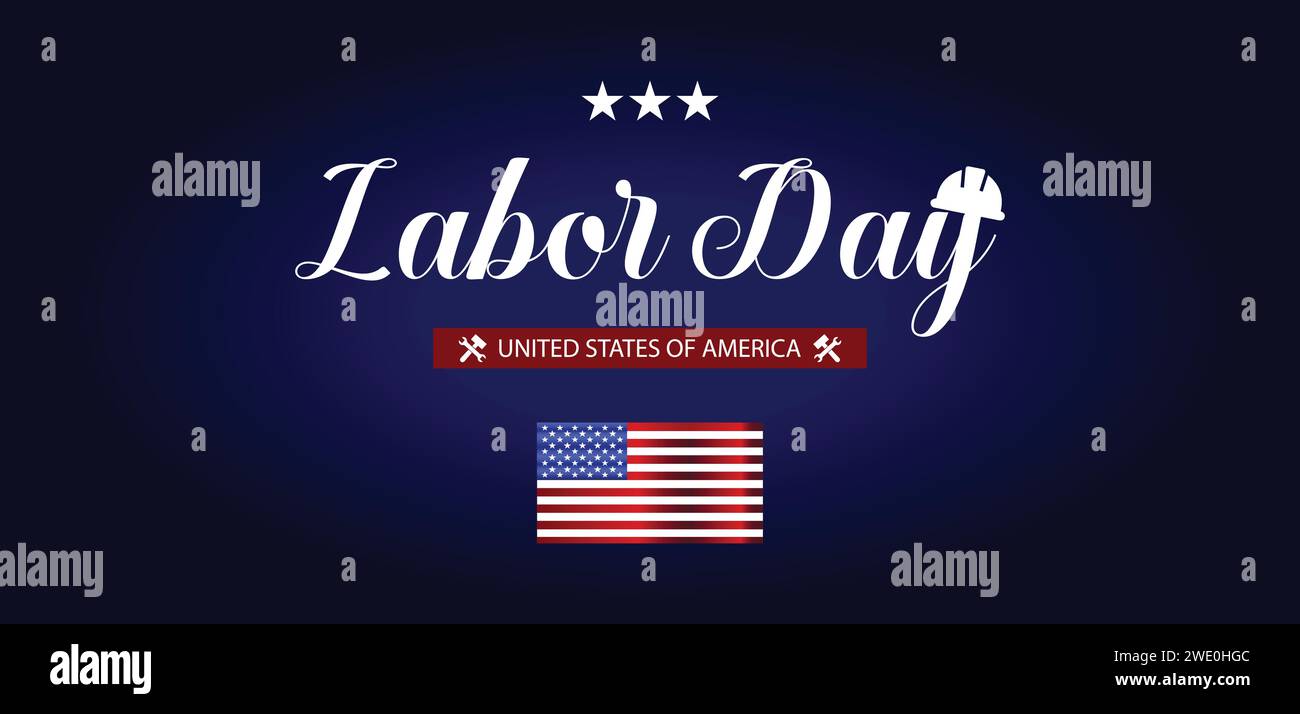 Labor day united states of america text ilustration design Stock Vector ...