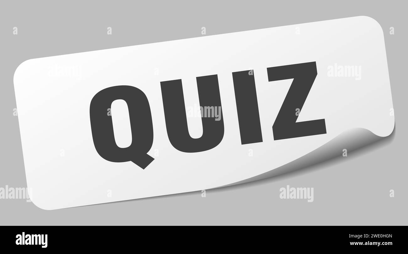 quiz sticker. quiz rectangular label isolated on white background Stock ...