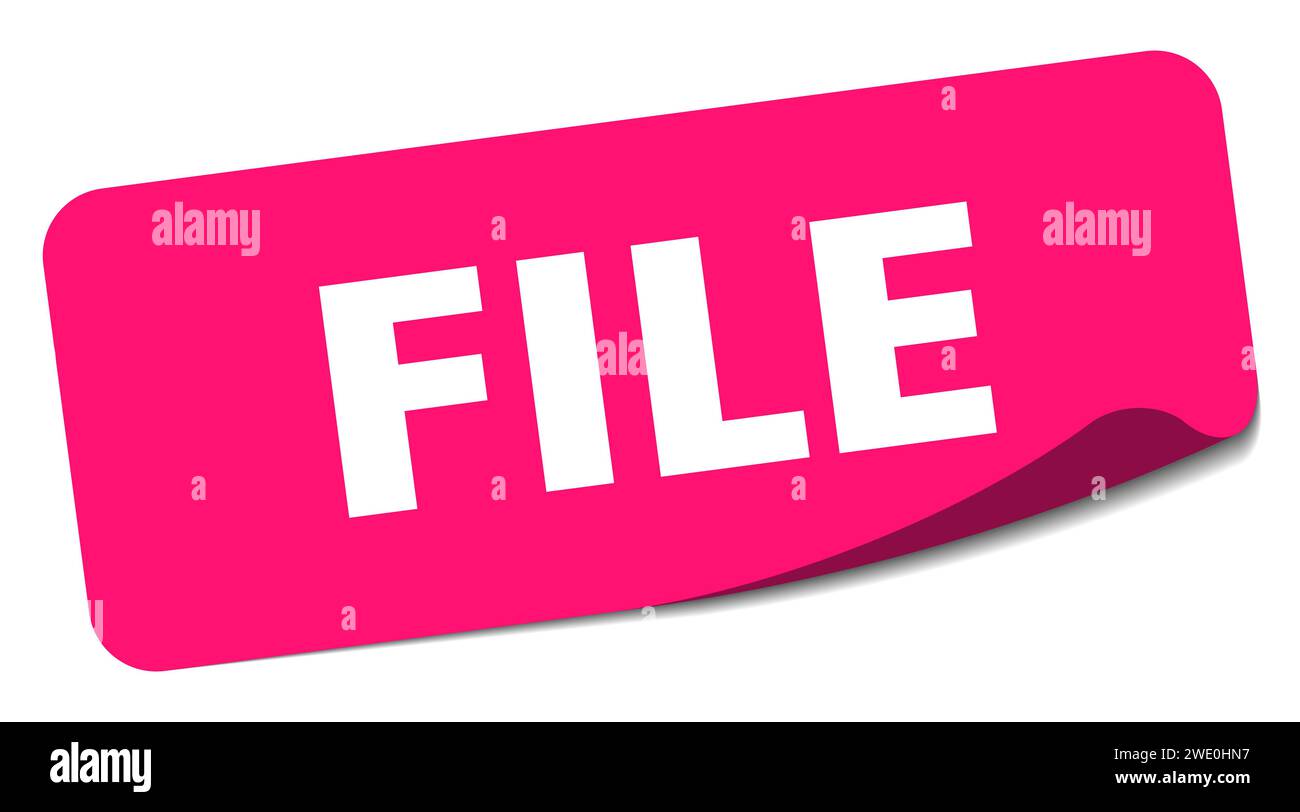 file sticker. file rectangular label isolated on white background Stock ...