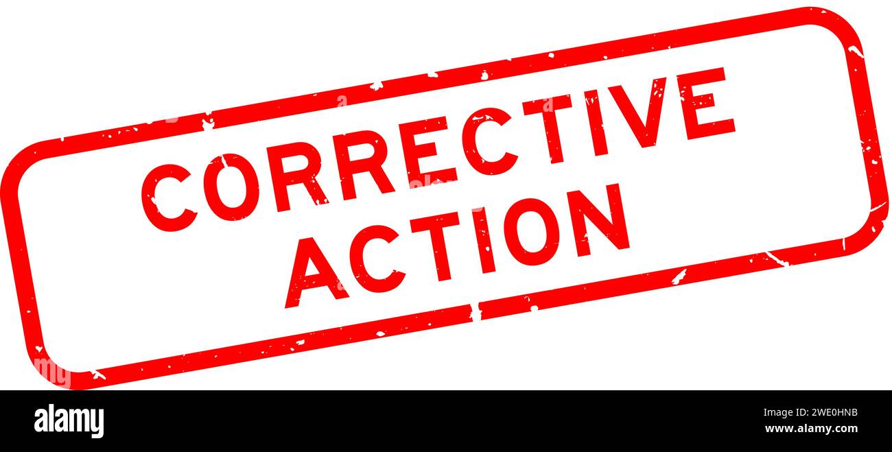 Grunge red corrective action word square rubber seal stamp on white background Stock Vector ...