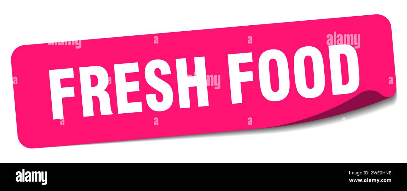 fresh food sticker. fresh food rectangular label isolated on white ...
