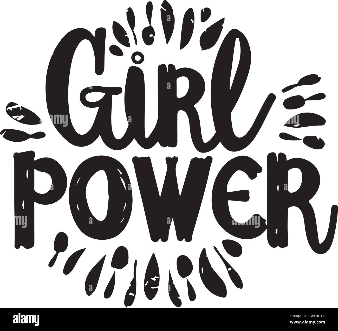 Girl power slogan lettering calligraphy logo t shirt vector Stock ...