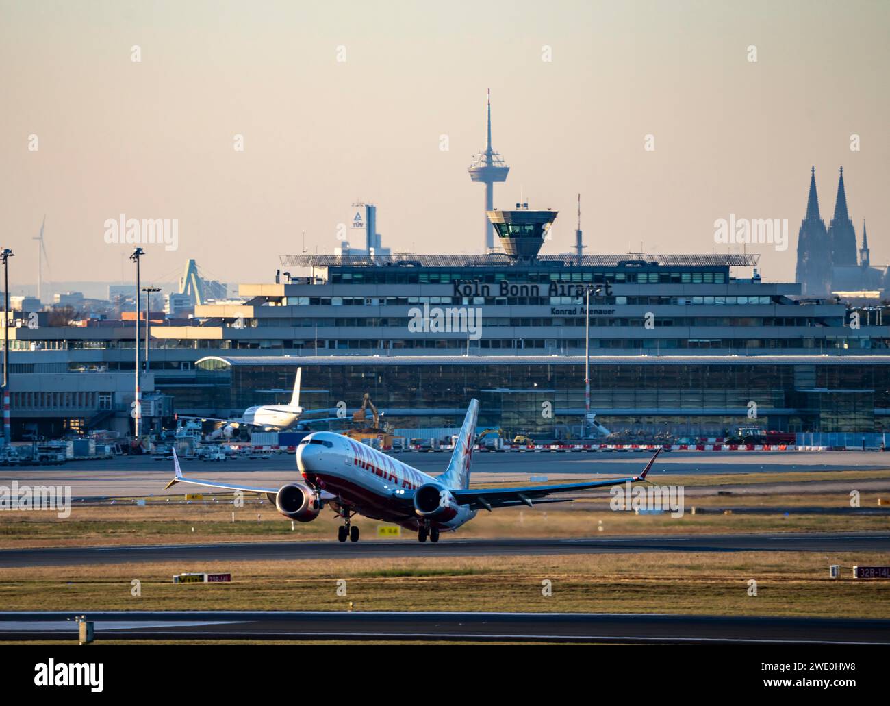 Malta Air aircraft taking off at Cologne-Bonn Airport, NRW, Germany ...