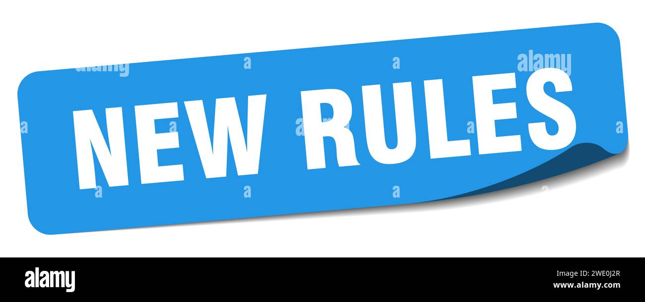 new rules sticker. new rules rectangular label isolated on white ...