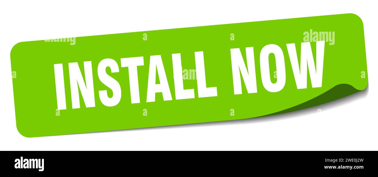 install now sticker. install now rectangular label isolated on white ...