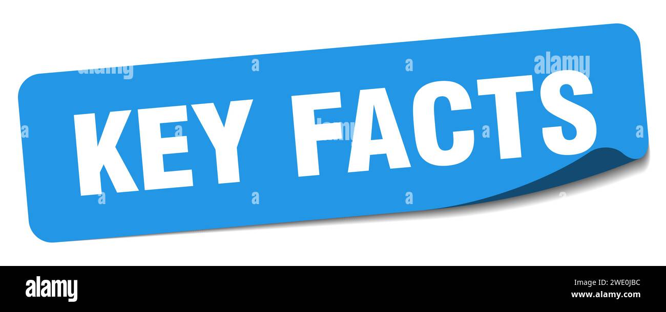 key facts sticker. key facts rectangular label isolated on white ...