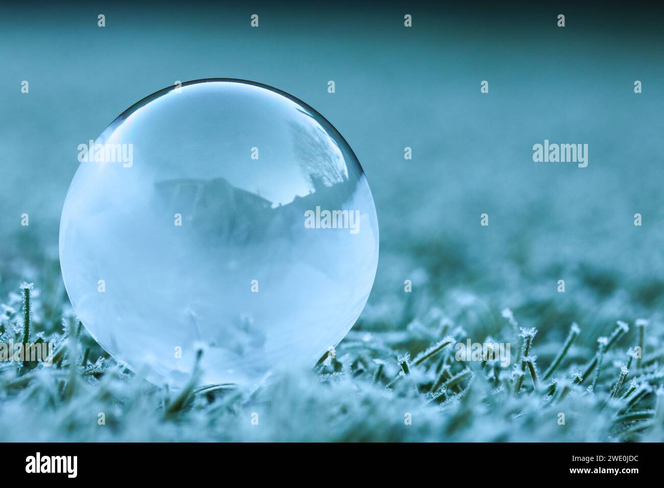 A semi frozen bubble evoking imagination and breath taking beauty as ...