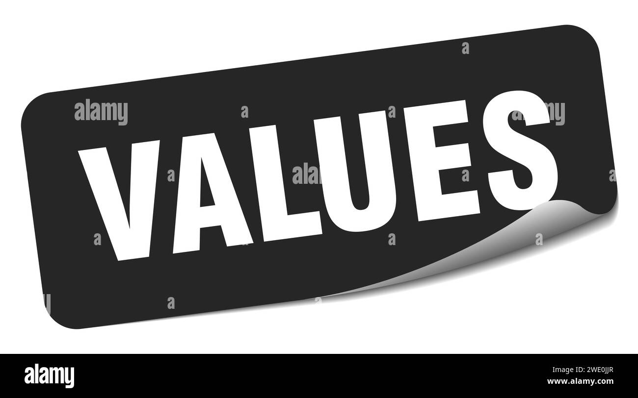values sticker. values rectangular label isolated on white background ...