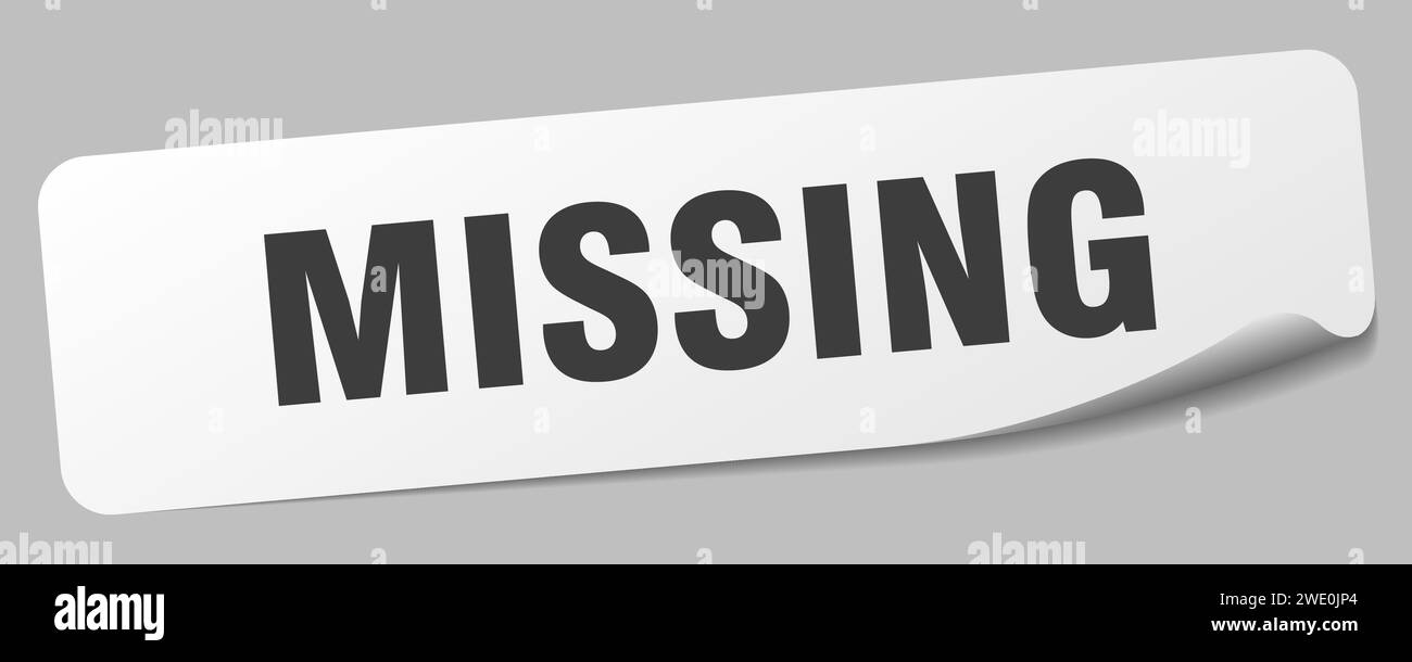 missing sticker. missing rectangular label isolated on white background ...