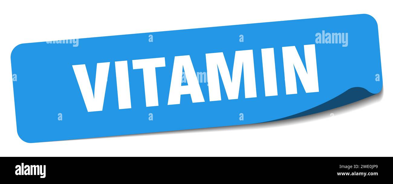 vitamin sticker. vitamin rectangular label isolated on white background ...