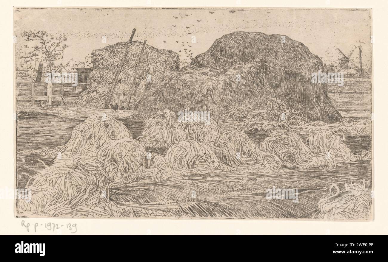 Hooibaal, Maurits van der Valk, 1867 - 1935 print paper etching hay ...