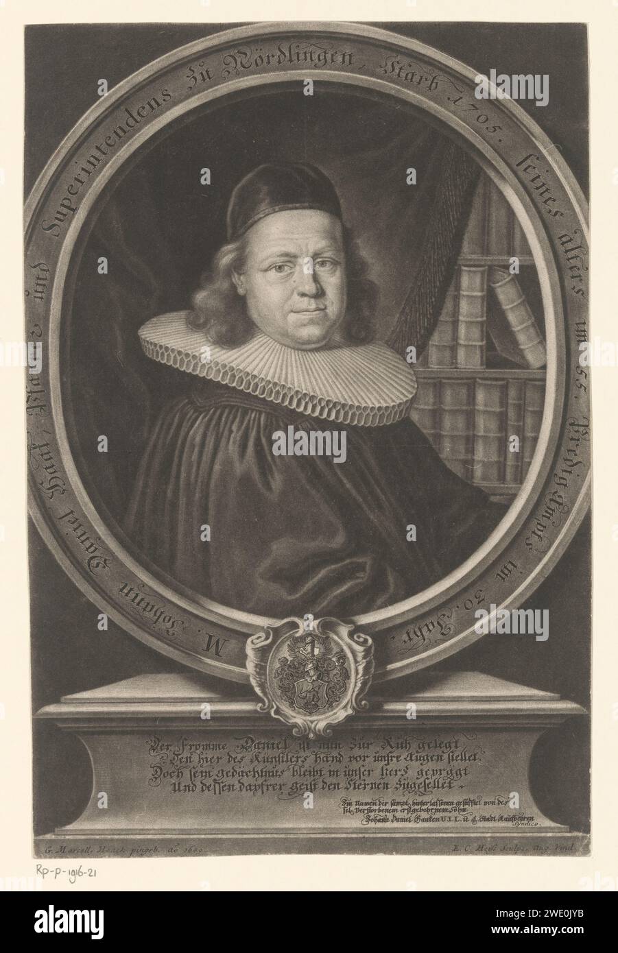 Portrait van Johann Daniel Haake, Elias Christopf Heiss, after Georg ...