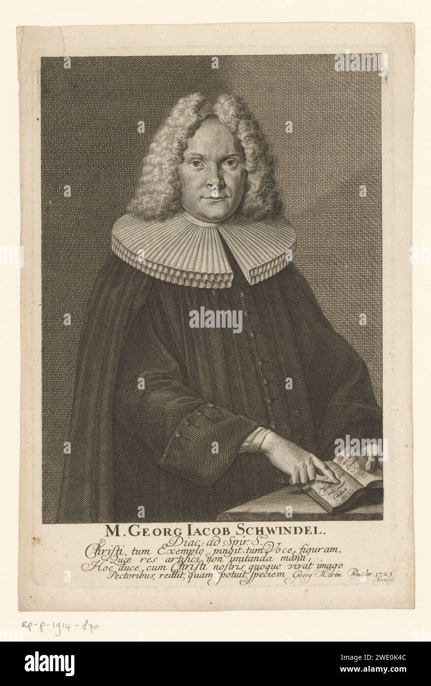 PortraT van Georg Jacob Dizziness, Georg Martin Preissler, 1725 print ...