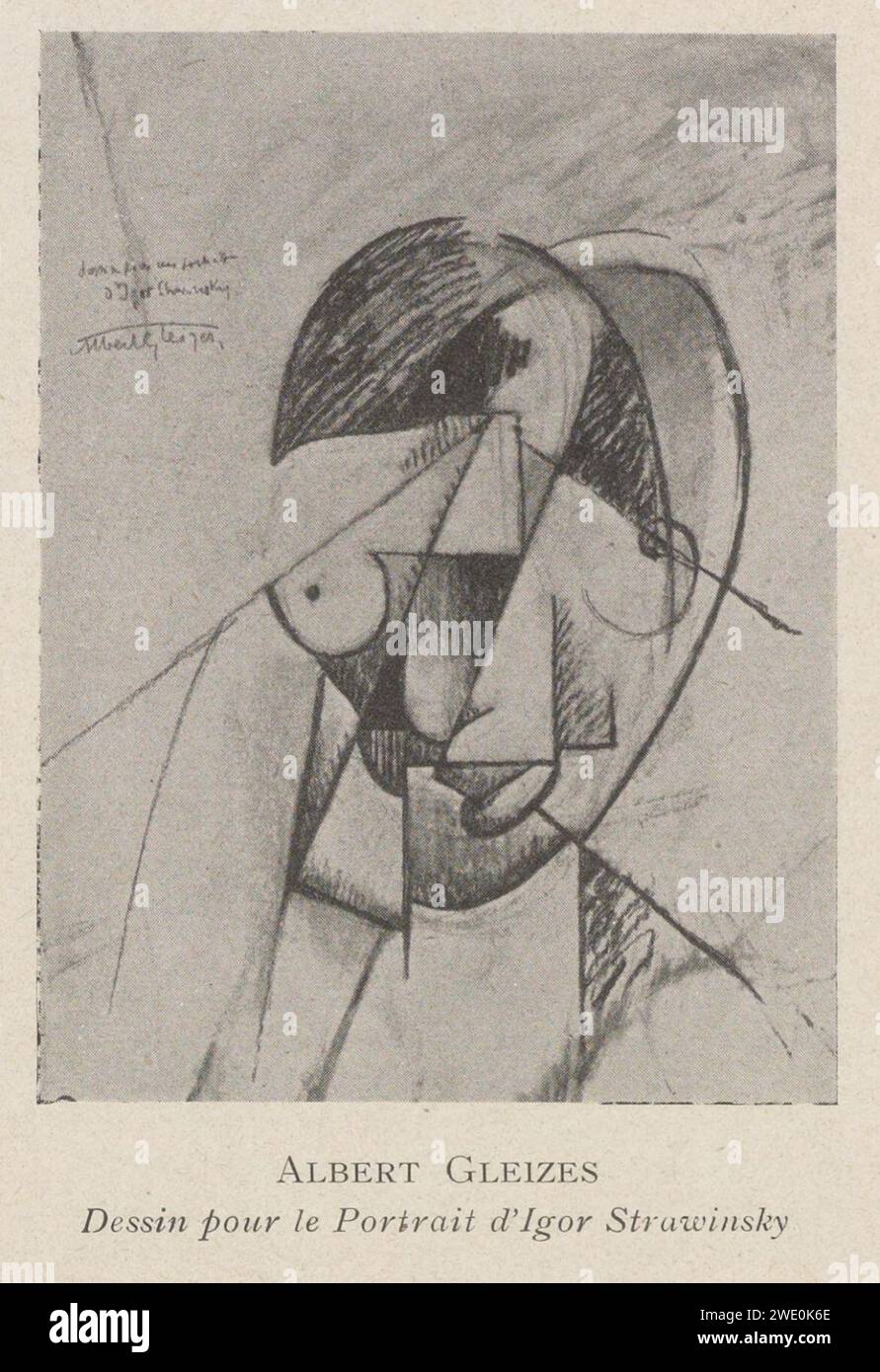 Albert Gleizes, c.1914, Dessin pour le Portrait de Stravinsky ...